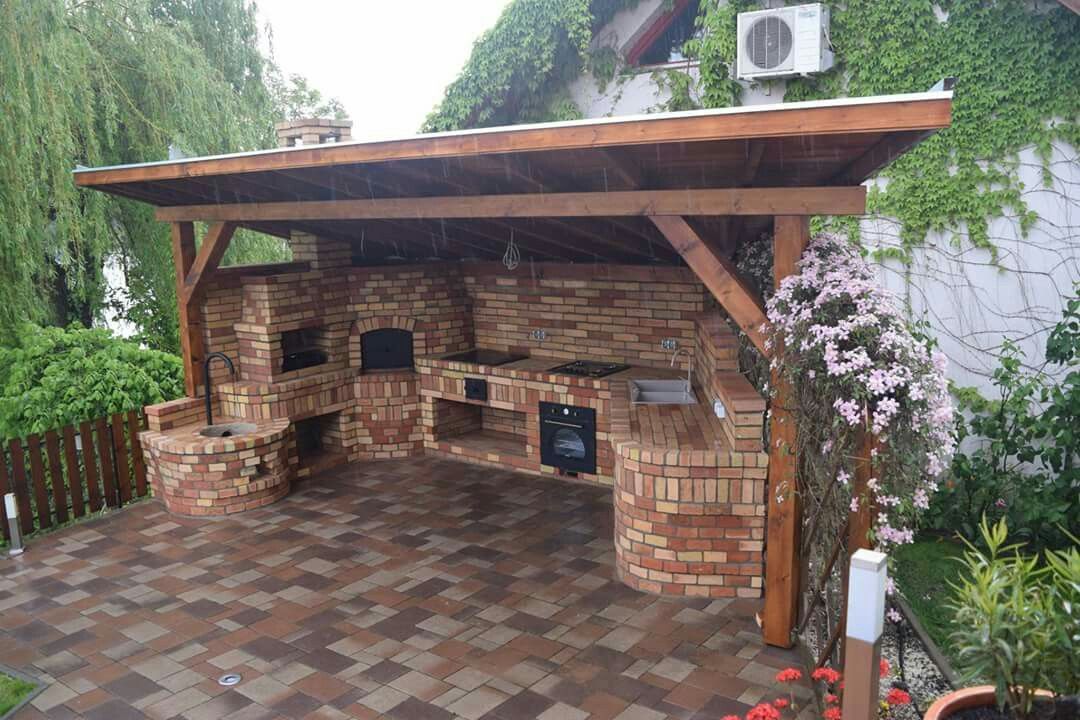 24 barbacoas de obra para una terraza al aire libre. - Cocinas Rusticas