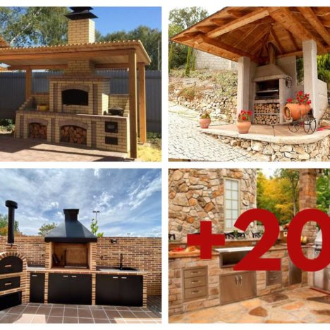 +15 diseños de barbacoas de obra con piedra tallada para jardines ...