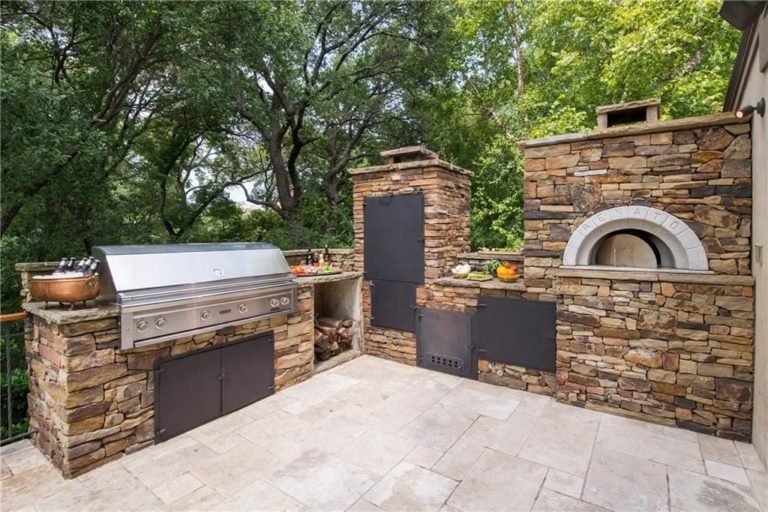 +15 diseños de barbacoas de obra con piedra tallada para jardines ...